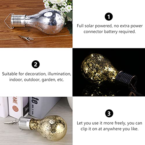 SOLUSTRE Outdoor String Lights Outdoor String Lights Led Bulb 4pcs Garden Light Outdoor Garden Home Hanging Decoration Solar Light Bulbs Golden Globe Light Bulbs Led Bulbs Led Bulbs