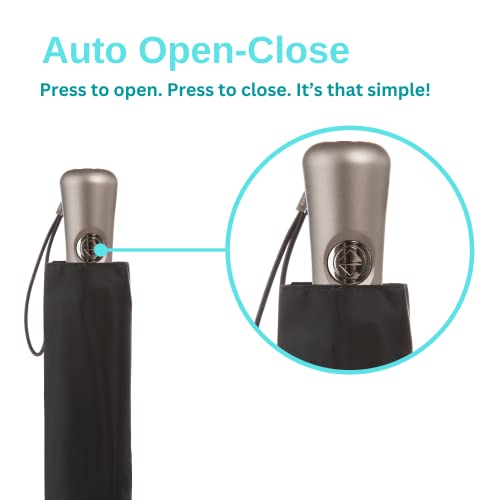 totes InBrella Reverse Closing Folding Umbrella β Inverted Closure Compact Umbrella β Portable, Windproof Rain-resistant Travel Umbrella with Recycled Canopy, Automatic Open and Close, Flower Garden