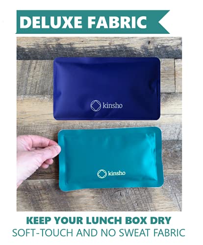 Bundle of Bento Lunch Box for Kids Boys Adults with Utensils (Blue) + Ice Packs for Lunch Bags (Blue & Turquoise)