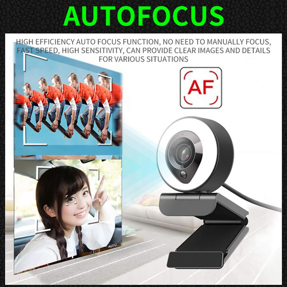 SOLUSTRE Web Camera 1 Set camera High Definition Webcam Video Webcam Advanced webcam with microphone Fill light webcam Webcam Live Streaming Webcam USB Webcam laptop computer plastic 4k