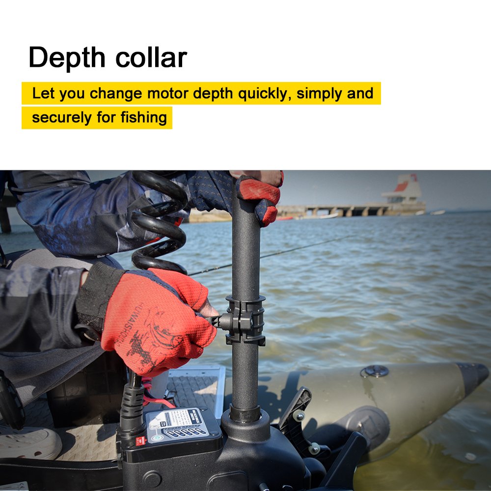 AQUOS Haswing Black 24V 80LBS 60inch Trolling Motor with Remote and Quick Release Bracket for Saltwater and Freshwater Fishing Pontoon Boat Kayak