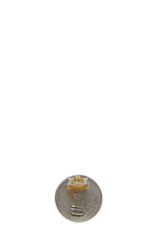 CHANEL, Pre-Loved Cream Enamel Button Earrings, Cream