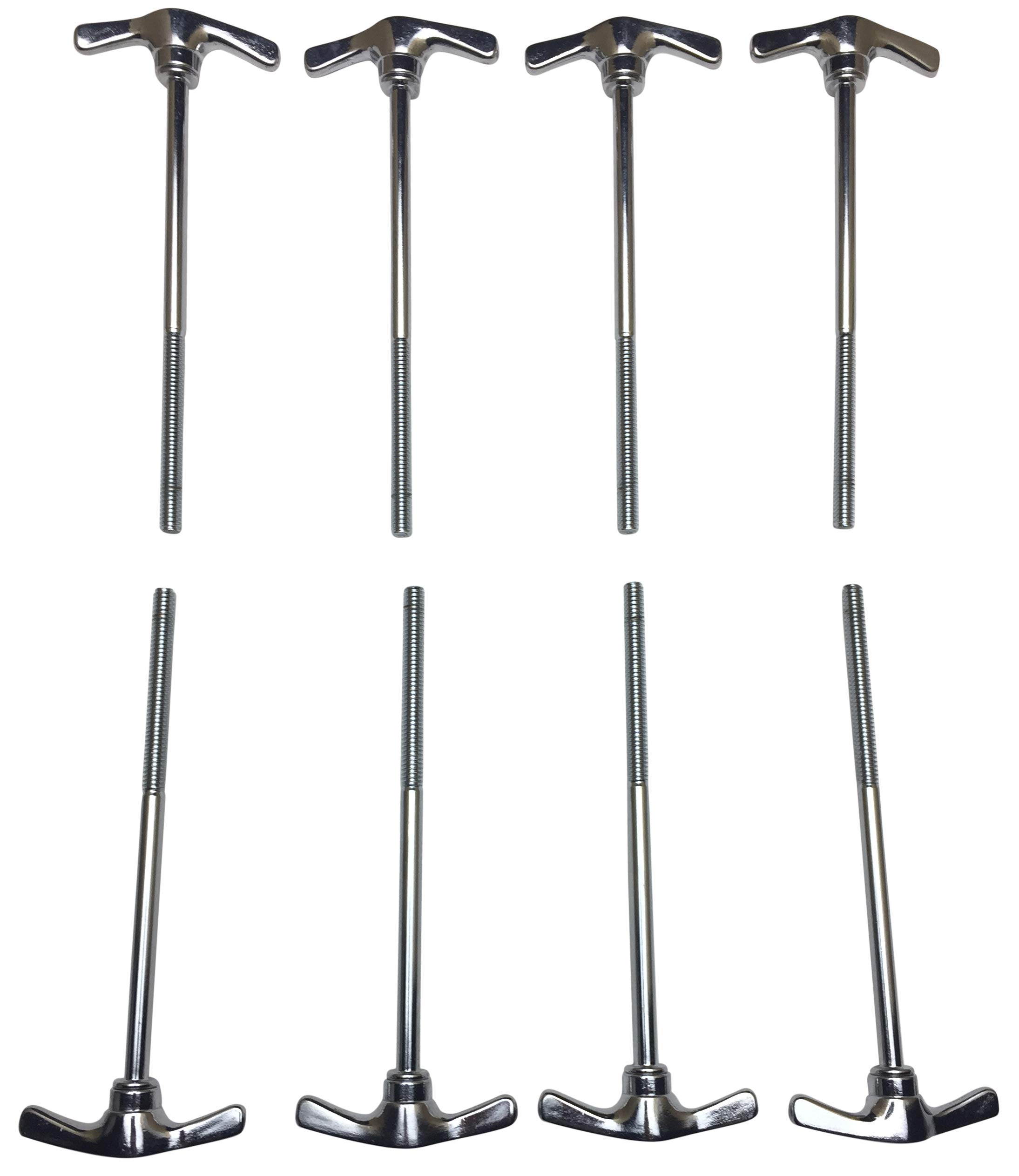 Bass Drum Tension Rods T-Rod Drum Key Style - ROSS Percussion (8 Pack) 4 1/2"