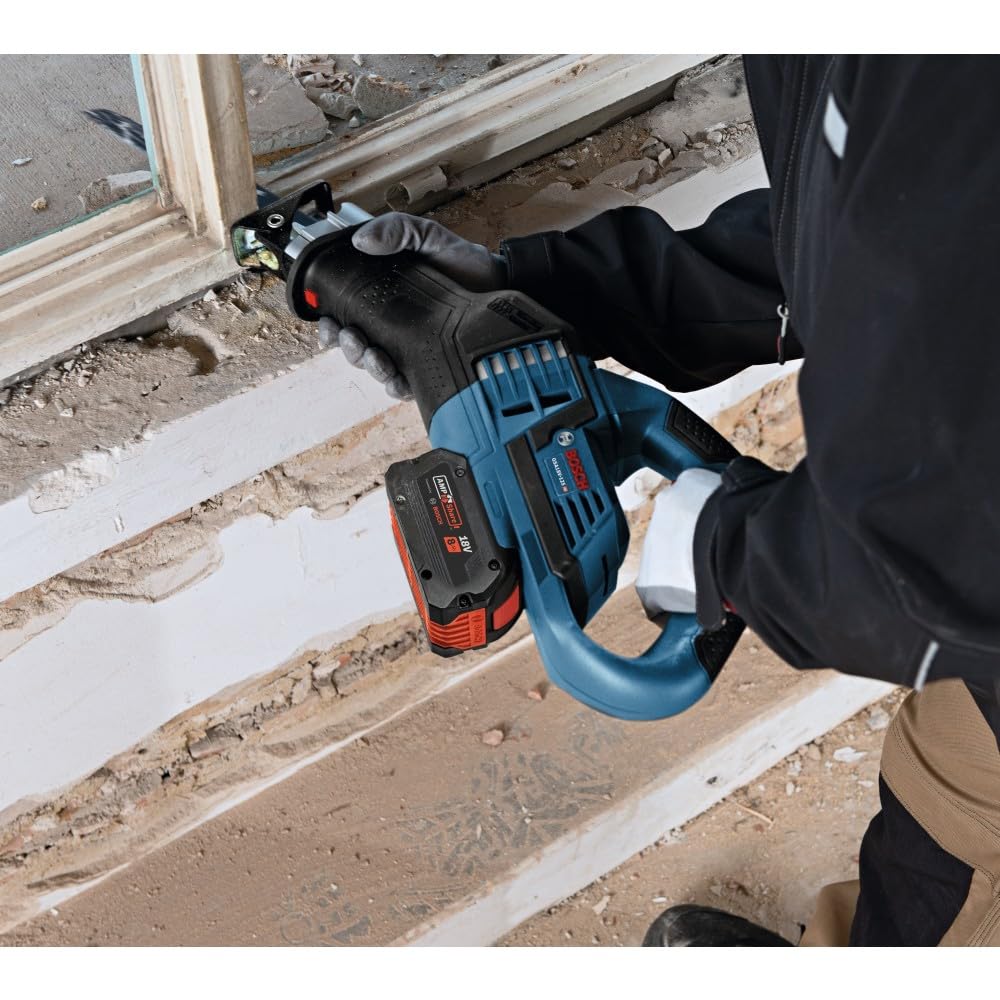 BOSCH GSA18V-125K14A 18V EC Brushless 1-1/4 In.-Stroke Multi-Grip Reciprocating Saw Kit with (1) CORE18V® 8 Ah High Power Battery