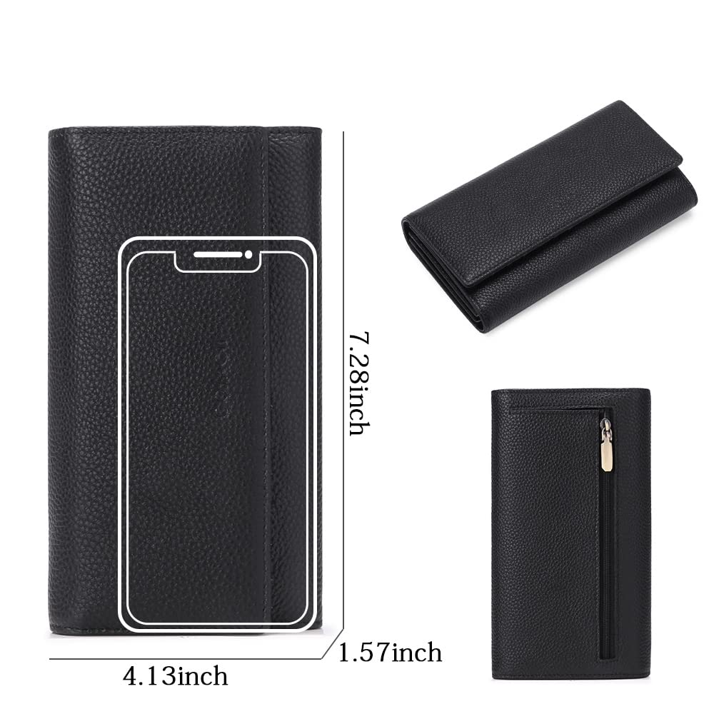 GOIACII Women's Wallet RFID Blocking Genuine Leather Large Capacity Card holder Ladies Clutch purses for women