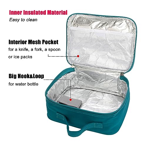 HawLander Insulated Kids Lunch Box Bag for Boys and Girls, Standard Size for School (Blue Green)