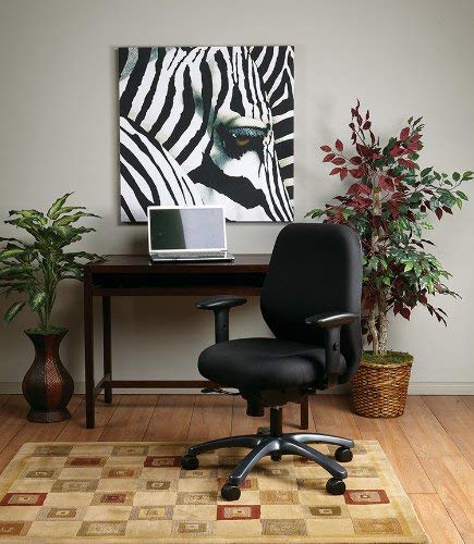Office Star 24/7 Elite Intensive Use Ergonomic Office Chair with 2-to-1 Synchrony Tilt with Seat Slider, Adjustable Arms and Titanium Finish Aluminum Base, Icon Black