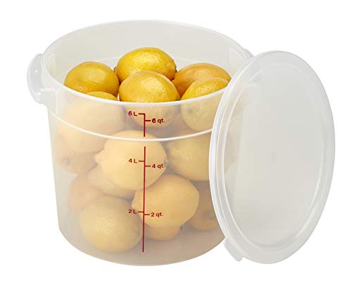Cambro RFS6PPSW2190 6-Quart Round Food-Storage Container with Lid, Set of 2