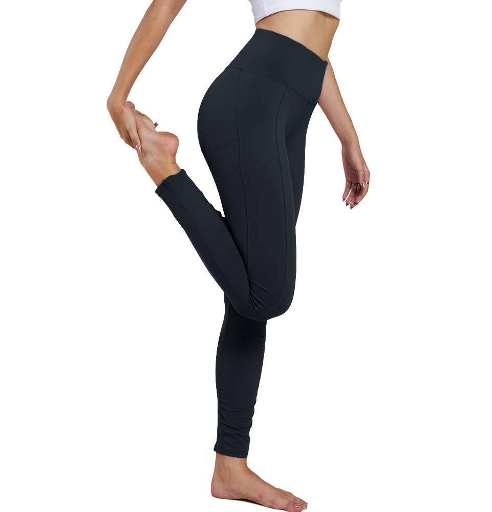Aurgelmir Women's High Waist Workout Leggings Butt Lifting Tummy Control Sports Yoga Pants (Black,Small)