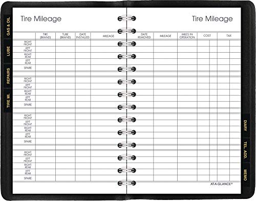 AT-A-GLANCE Auto Mileage Log Record Book, 3.75 x 6.12 Inches, Black (AAG8013505)