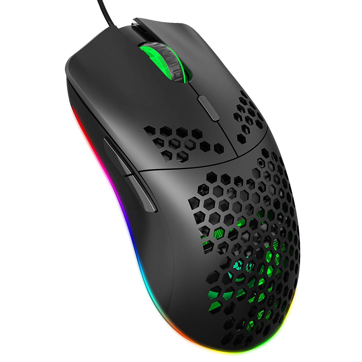 Gojiny Wired Gaming Mouse, USB Wired Gaming Mouse 6- Key Macro Programming Mouse 6400DPI Gaming Mouse for PC Laptop Desktop
