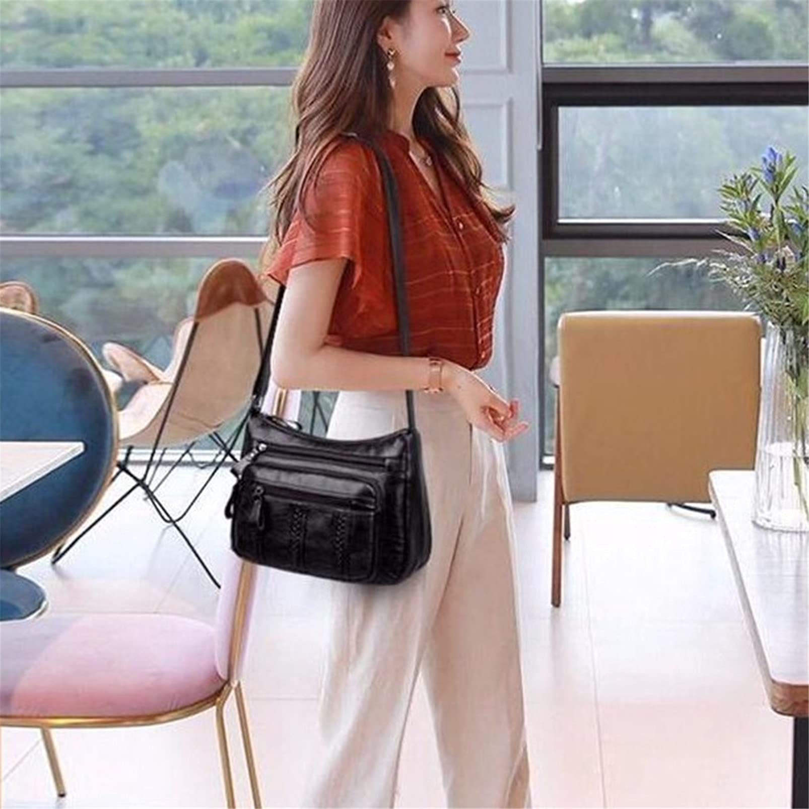 LoveAloe Crossbody Pursesdurable Multi-Layer Shoulder Handbags Waterproof Travel Bag Pocketbooks For Women Men