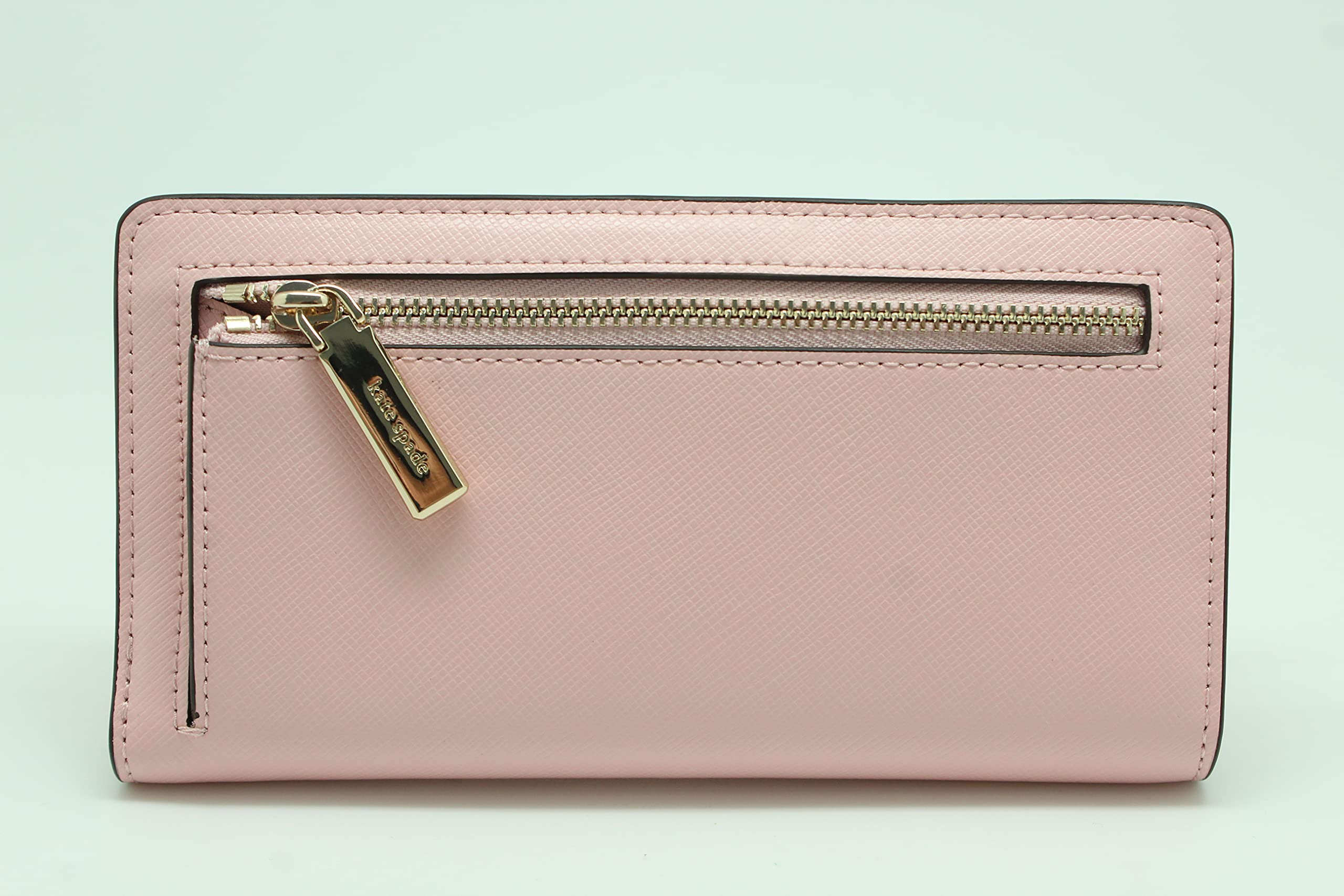Kate Spade New York Staci Saffiano Leather Large Slim Bifold Wallet Light Crepe