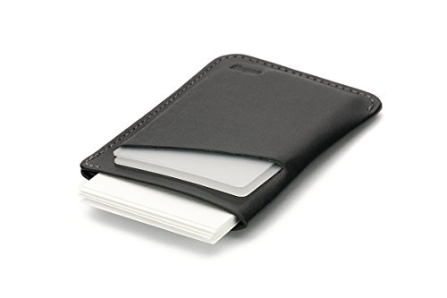 Bellroy Card Sleeve (Premium Leather Card Holder or Minimalist Wallet, Holds 2-8 Cards or Business Cards, Folded Note Storage) - Black