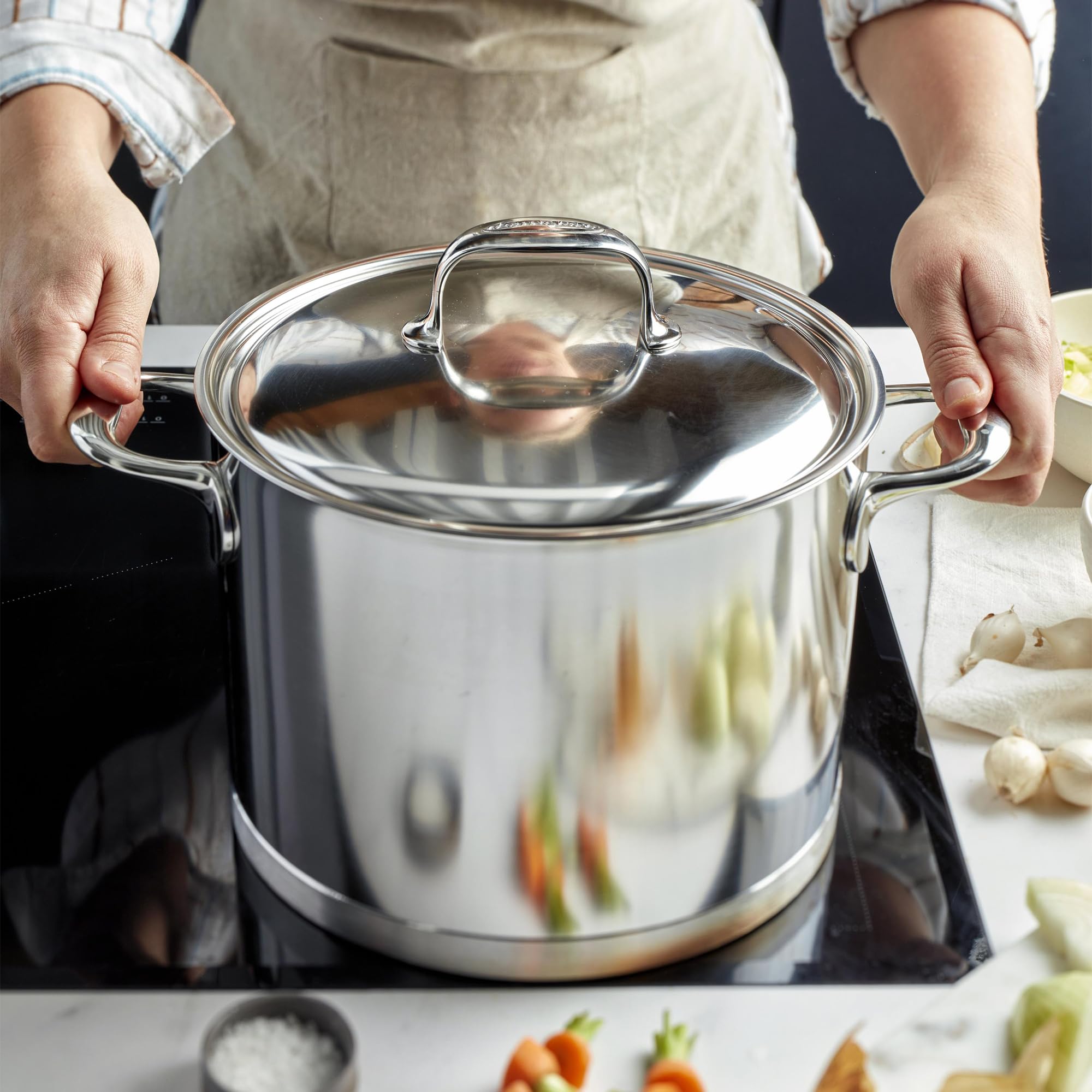 Demeyere Atlantis 7-Ply Stainless Steel Stock Pot, 8.5 quarts, Silver