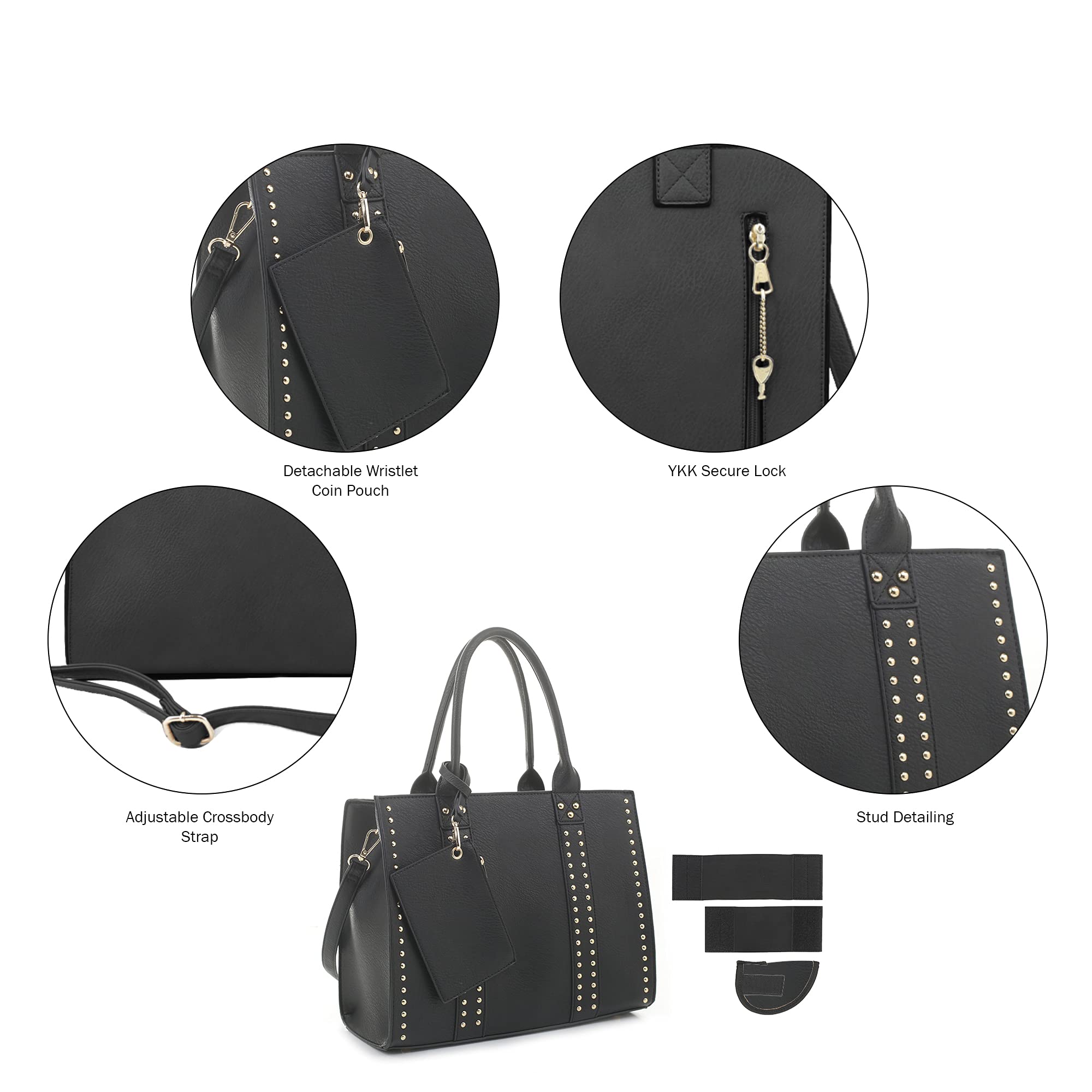 JESSIE & JAMES Concealed Carry Satchel Purse, Top Handle CCW Handbag with Shoulder Strap