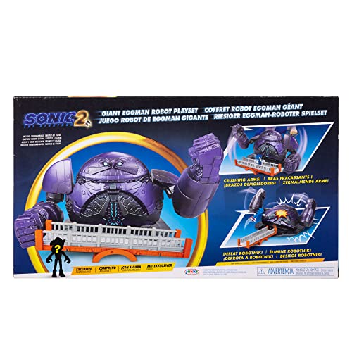 Sonic the Hedgehog 2 Movie Giant Eggman with Super Sonic 2.5" Action Figure Battle Playset