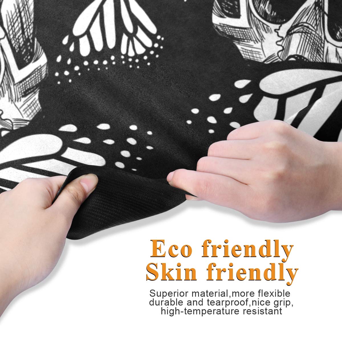 Baofu Non Slip Yoga Mat Skull Exercise Fitness Eco Friendly Hot Mat Long TPE Foldable Natural Non-Toxic Pilates Mat with Carrying Bag 71"x26"