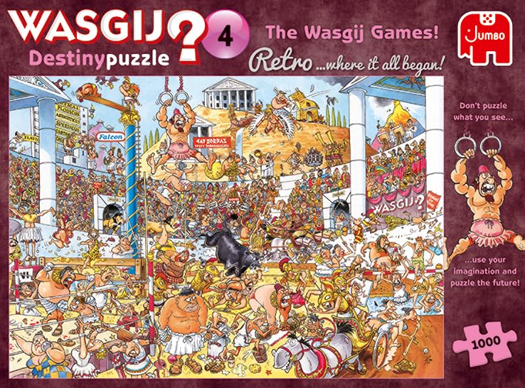 Jumbo, Wasgij, Retro Destiny 4 - The Wasgij Games!, Unique Jigsaw Puzzles for Adults, 1,000 Piece