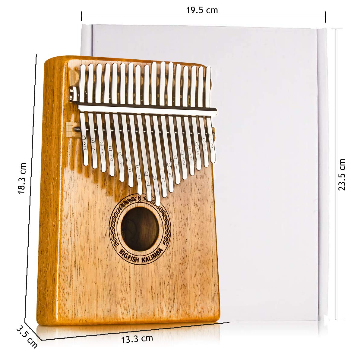 BIGFISH Kalimba thumb piano 17 keys, Solid Wood Board Professional Kalimba, Portable Mbira Finger Piano w/Protective Case, Fast to Learn Songbook, Tuning Hammer, All in One Kit (Mahogany)