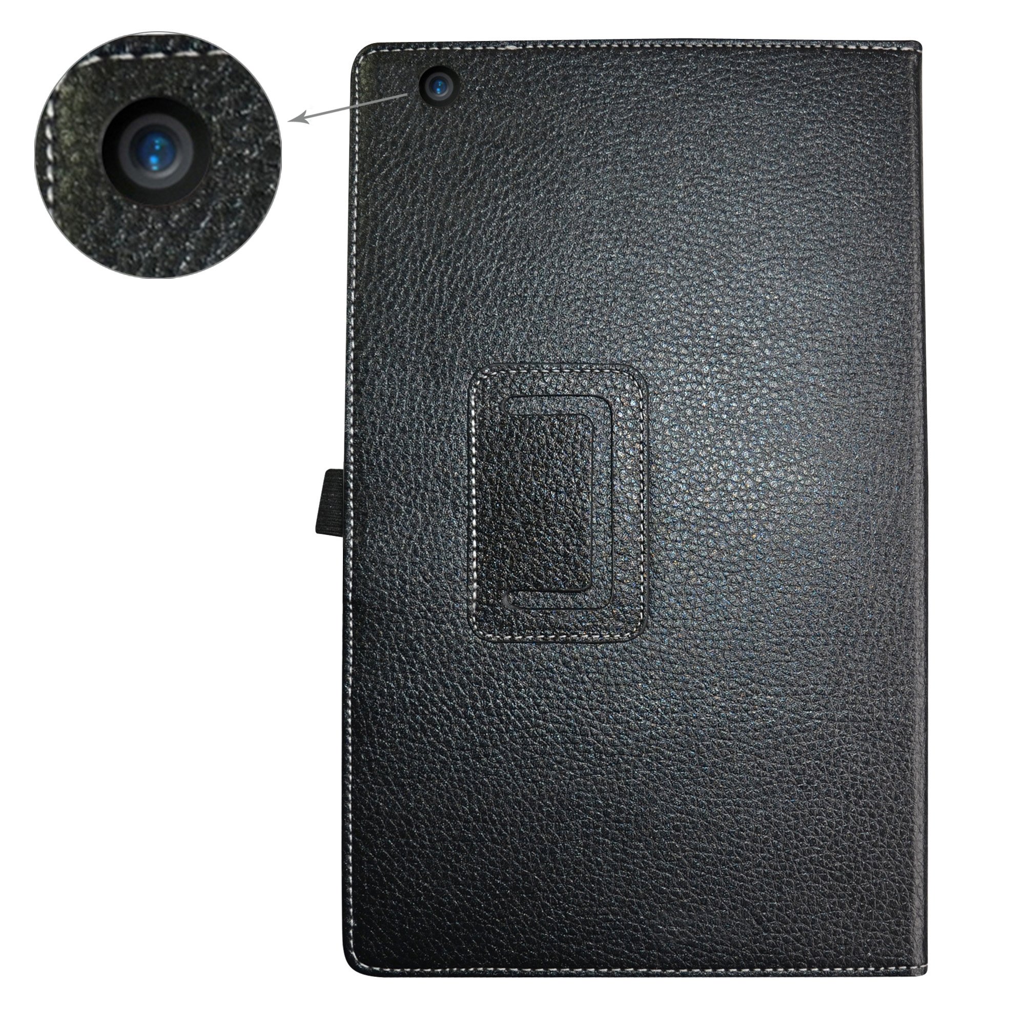 AT&T Trek 2 HD Case (Model 6461A),Mama Mouth PU Leather Folio 2-folding Stand Cover with Stylus Holder for 8" ZTE Trek 2 HD K88 /ZPad 8 K81 Android Tablet,Black