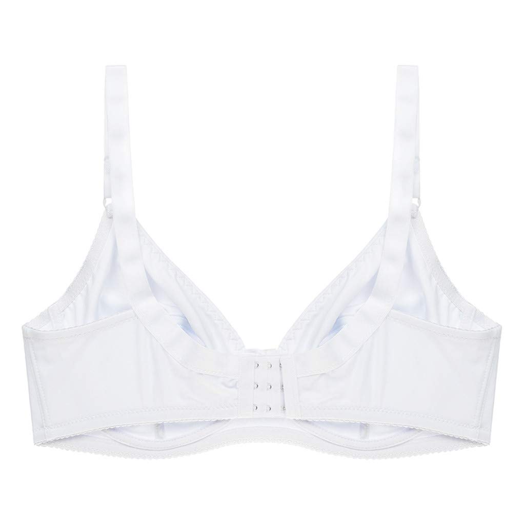 JFLYOU-Bra for Women,New Large Smooth Bra Comfortable Cooling Ladies Bra Adjustment Underwear(White,85E)
