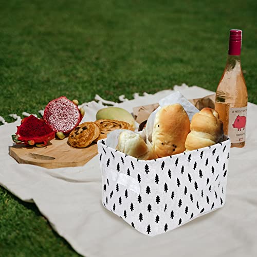 Small Storage Bins Mini Desktop Storage Baskets Foldable Fabric Storage Receive Basket for organizing Makeup, Book, Baby Toy(Pack of 4)