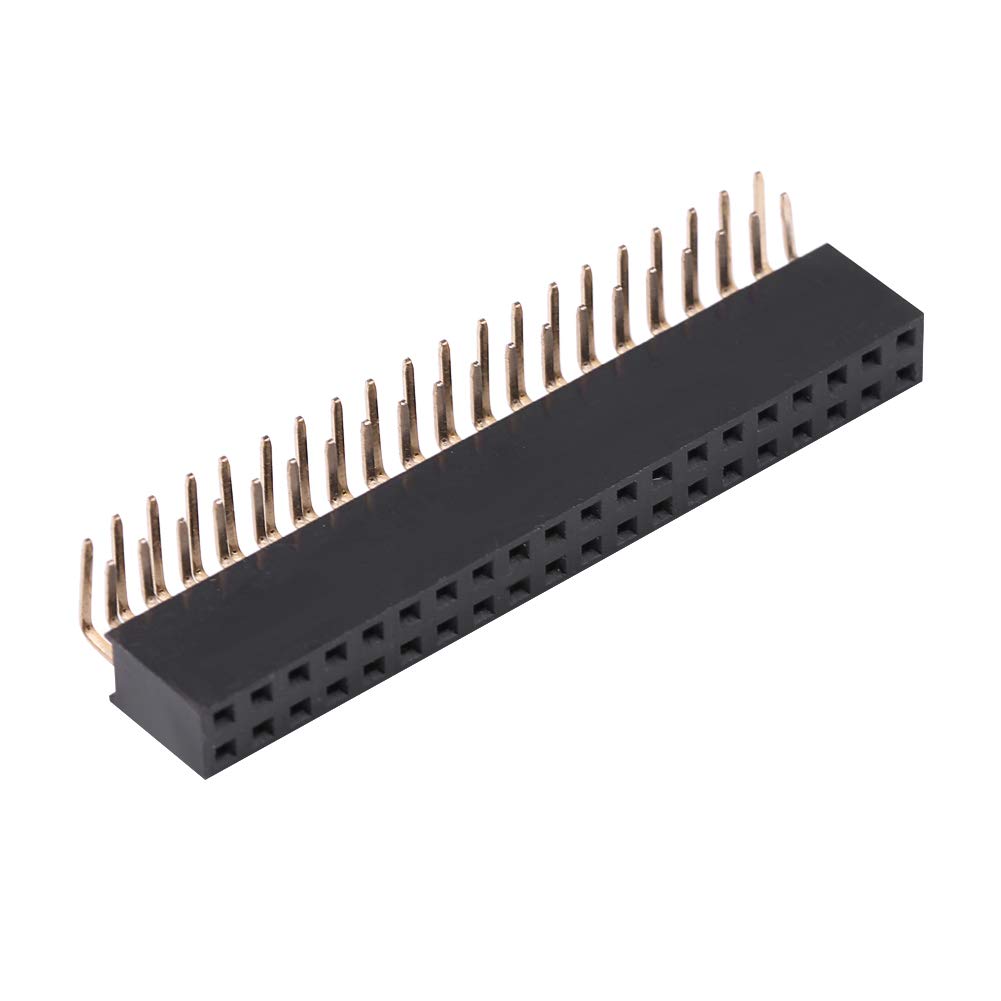 Bewinner 3pcs 2 x 20 Pins 2.54mm Pitch Female Pin Header - Stable Electric Current and Transmit Performance - Right Angle Pin Headers for Raspberry Pi/PCB Board