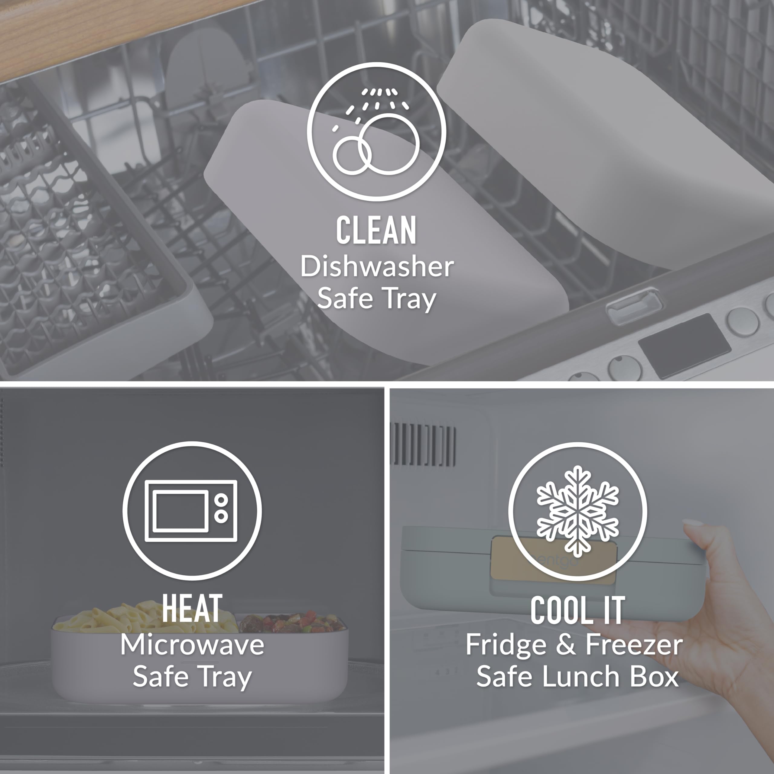 Bentgo® Modern - Leak-Resistant Bento Lunch Box For Adults, Teens, & Larger Appetites; Reusable BPA-Free Meal Prep Container with 3 or 4 Compartments, Dishwasher/Microwave Safe; 44oz (White)