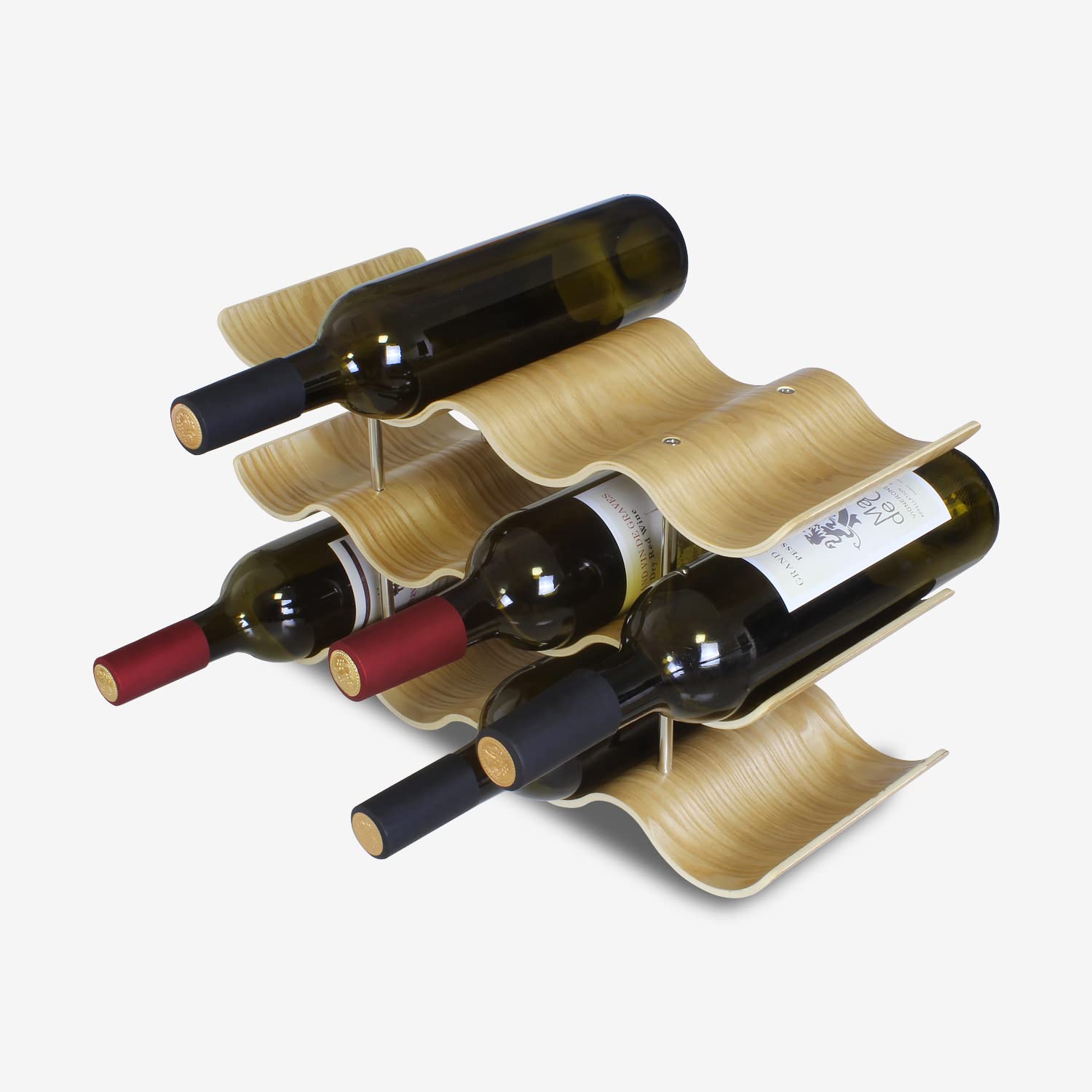 Bellglee 12 Bottles Wine Racks Countertop for Shelf, 3-Tier Wooden Wine Bottle Holder Stand, freestanding Wine Storage for Inside Cabinet Organizer for Home Décor, Bar and Pantry