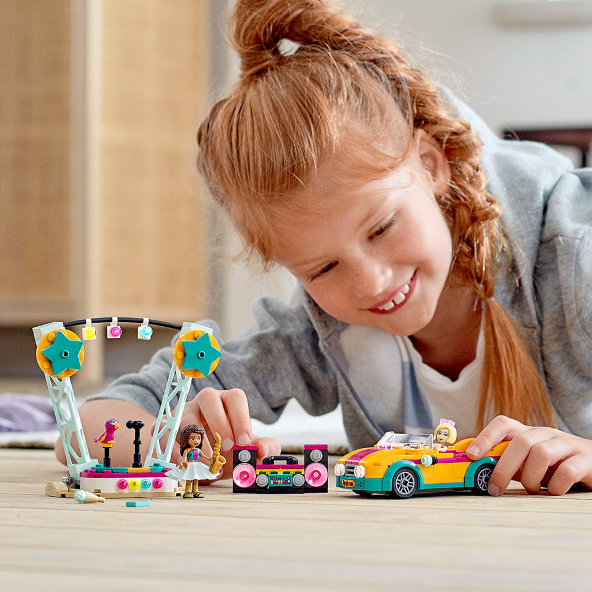LEGO Friends Andrea’s Car & Stage Playset 41390 Building Kit, Includes a Toy Car and a Toy Bird (240 Pieces)
