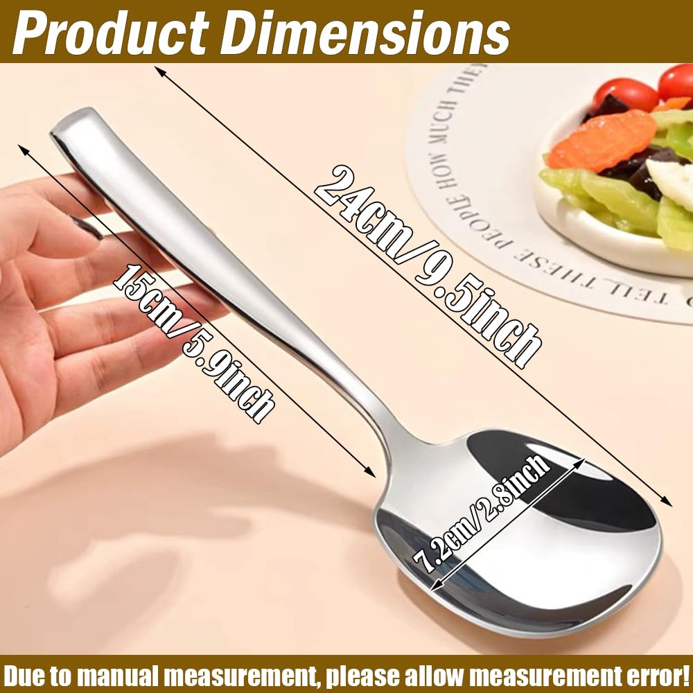 Txhlyx X-Large Buffet Serving Spoon,Square head Spoon,316L Stainless Steel Heavy duty Serving Spoon,Dishwasher Safe 9.5 inches 2Pack