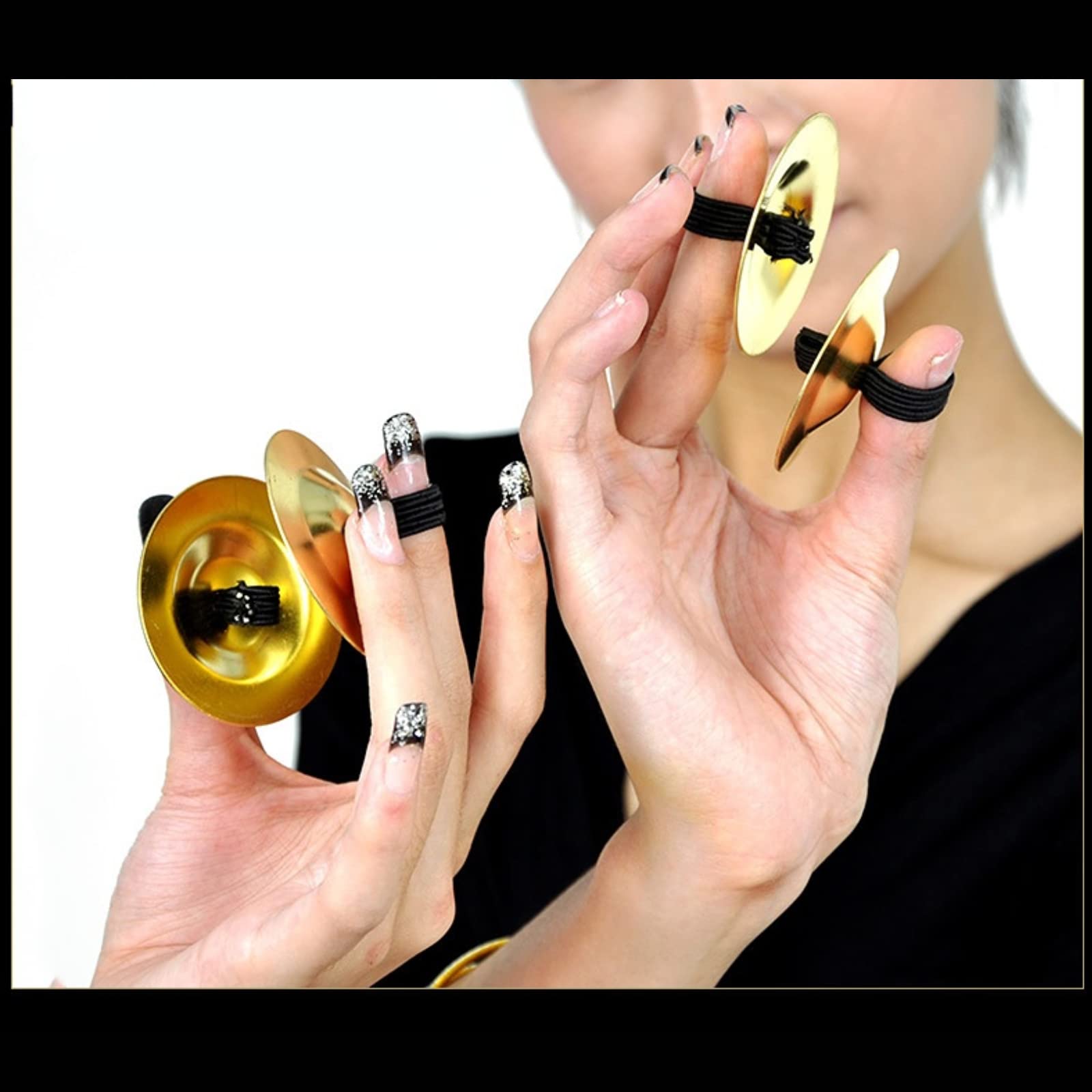 Belly Dance Finger Cymbal, Brass Zills Musical Instrument Dancing Accessory One Pair for Single Hand Only (One pair)