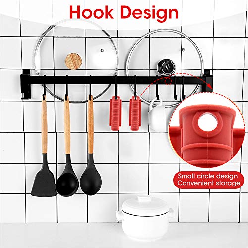 OMGREI Silicone Assist Hot Pan Handle Holder Hot Skillet Handle Covers Pot Holder Sleeve Cast Iron Skillets Nonslip Heat Resistant for Enameled Griddles Casserole Frying Pans Cookware(4PACK) (Red)