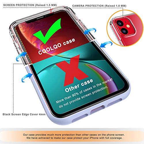 COOLQO Compatible for iPhone 12 Mini Case 5.4 Inch, with [2 x Tempered Glass Screen Protector] Clear 360 Full Body Protective Coverage Silicone 14 ft Drop Military Grade Shockproof Phone Cover