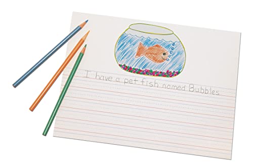 Pacon Multi-Program Picture Story Paper, 12"X9", D'Nealian (1, 2 & 3) and Zaner-Bloser (2&3), 500 Sheets, White