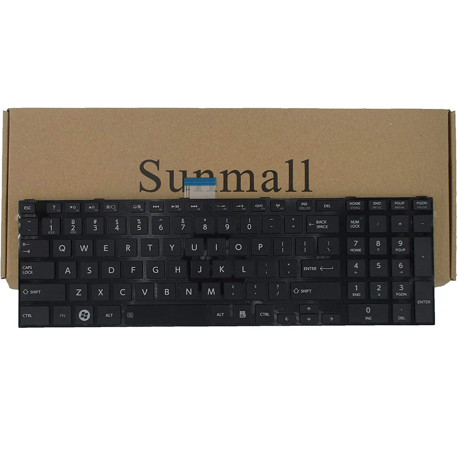 SUNMALL Laptop Keyboard replacement (with FRAME) Compatible with Toshiba Satellite c850 c855 c855d l850 l855 c875 c875d l875d p850 p855 p875d Black US Layout