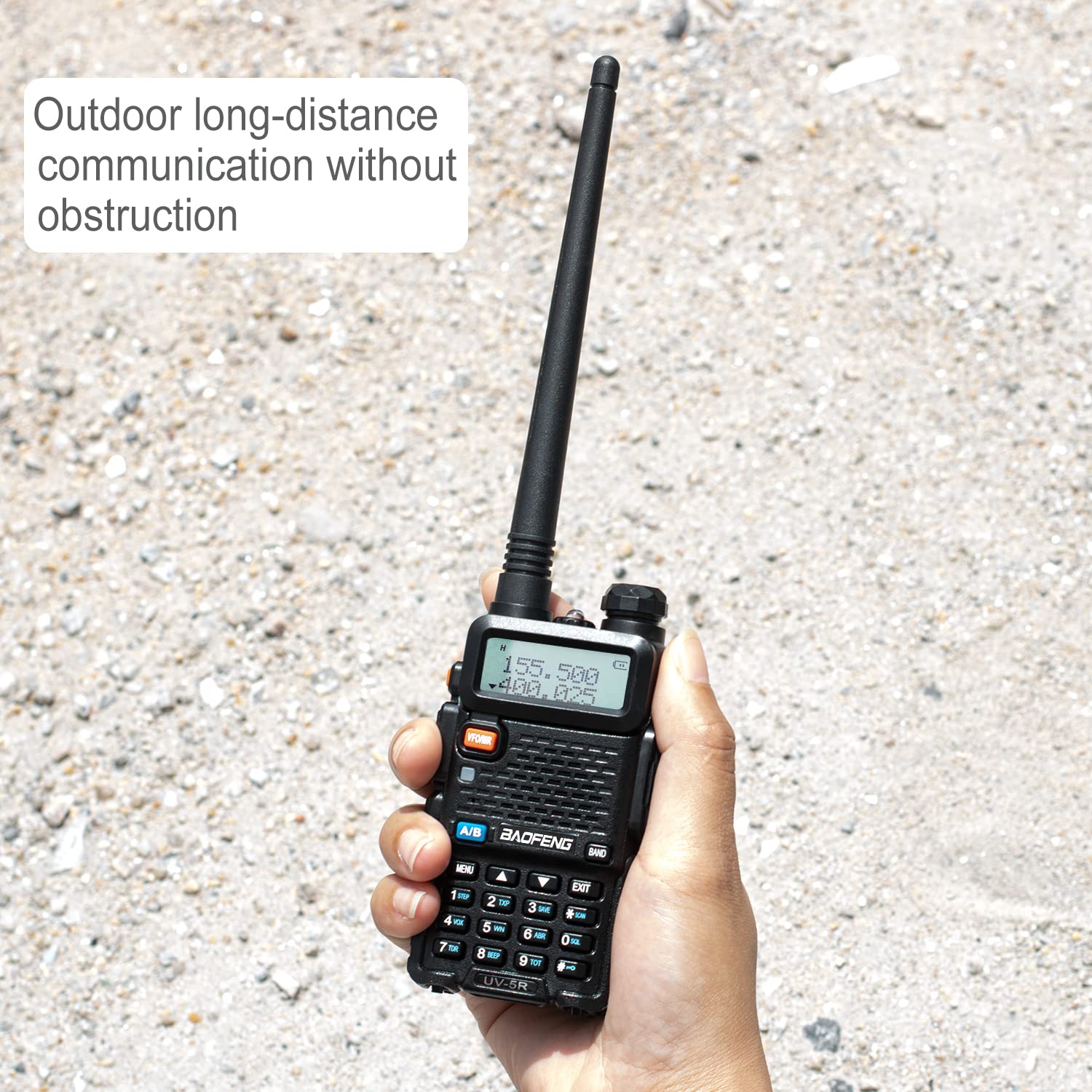 Baofeng UV-5R 8W, Ham Radio Handheld (VHF & UHF) with 1800mAh Li-ion Batteries and Gain Antenna, Earpiece, Long Range Two Way Radio (1 Pack)