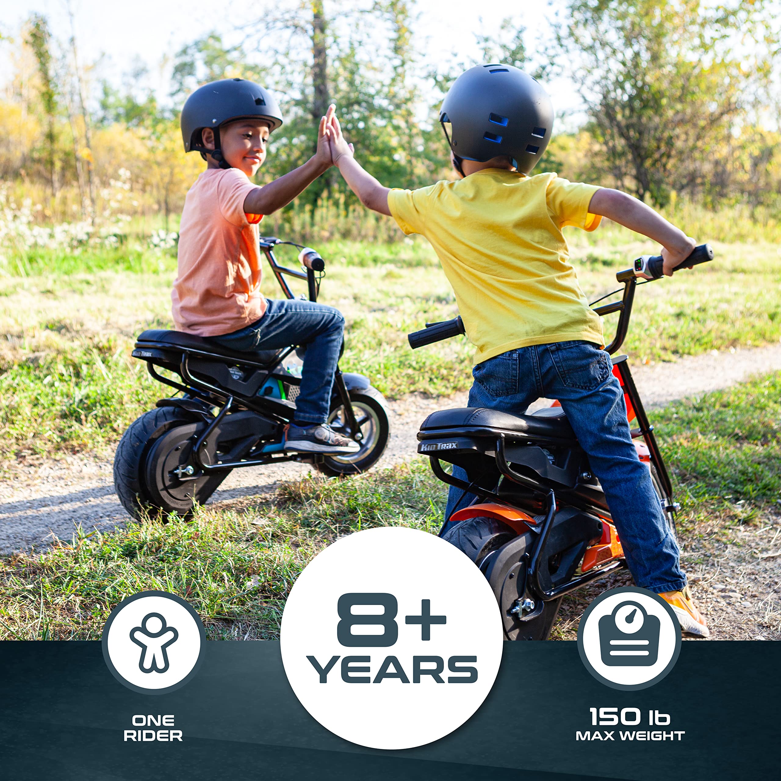 Kid Trax Kids KTX Mini Bike, 24 Volt, Youth 8-12 Years Old, Max Rider Weight 120 lbs, Black, (KT1598A)