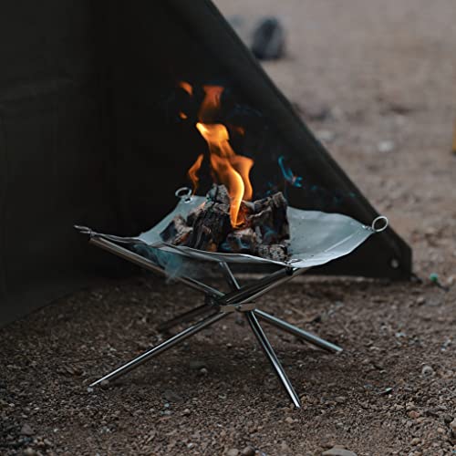 CAMPINGMOON Portable Mesh Fire Pit 16.5-inch with Carrying Bag SOLO-101(11.22" H)