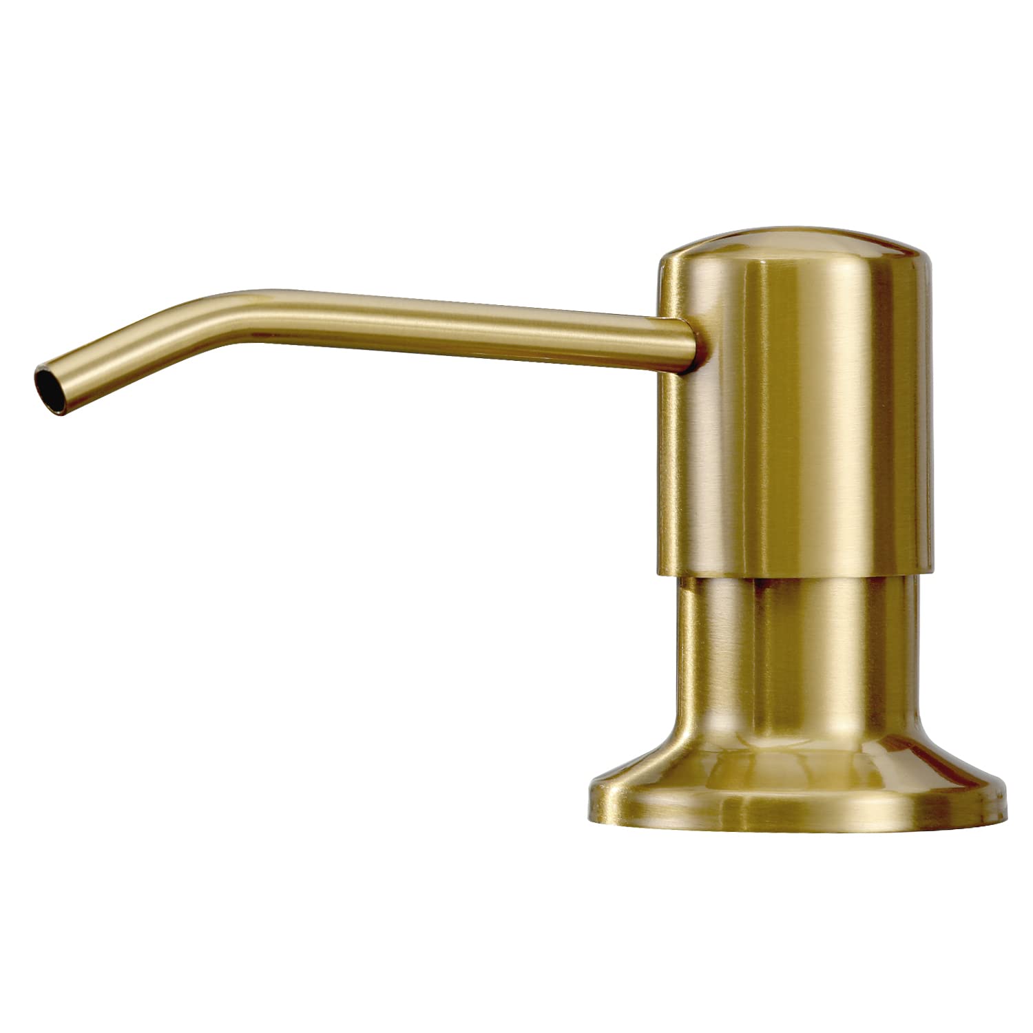 Built in Soap Dispenser for Kitchen Sink, Stainless Steel (Gold), Pump Set for Dish Soap or Lotion, Refill from The Top, Sink Soap Dispenser for Countertop, 17 OZ Large