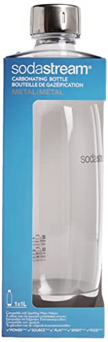 SodaStream 1L Slim Metal Carbonating Bottle, Single