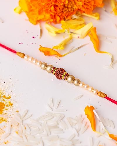 Chandan Simple Rakhi for Brother Small Bro Rakshabandhan Thread/Raksha Bandhan Rakhi (Design 4, Standard)