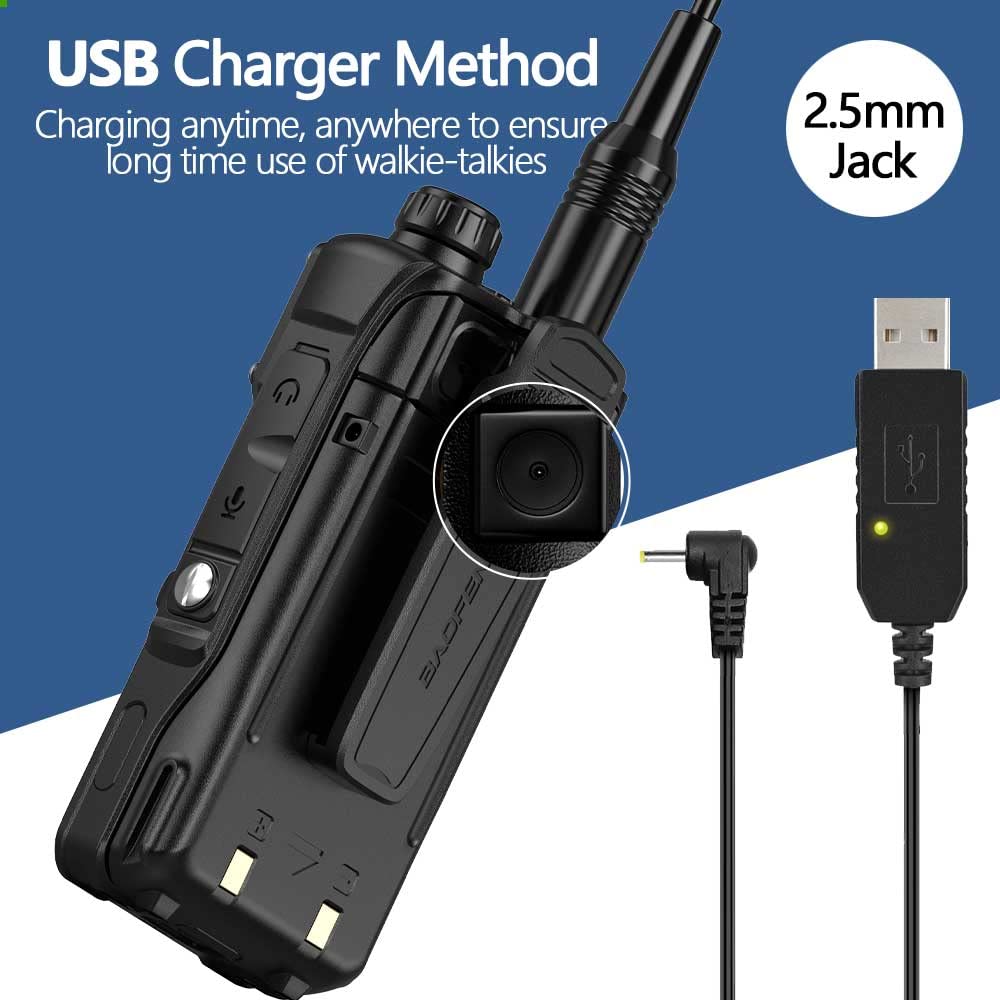 BaoFeng UV-5R Upgrade Ham Radio UV-S9 Pro 8W Dual Band Handheld Baofeng Two Way Radio with USB Charger Cable Rechargeable Walkie Talkies (Black)