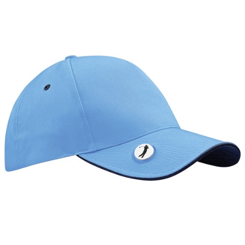 Beechfield Pro-Style Ball Mark Golf Baseball Cap / Headwear (One Size) (White/French Navy)