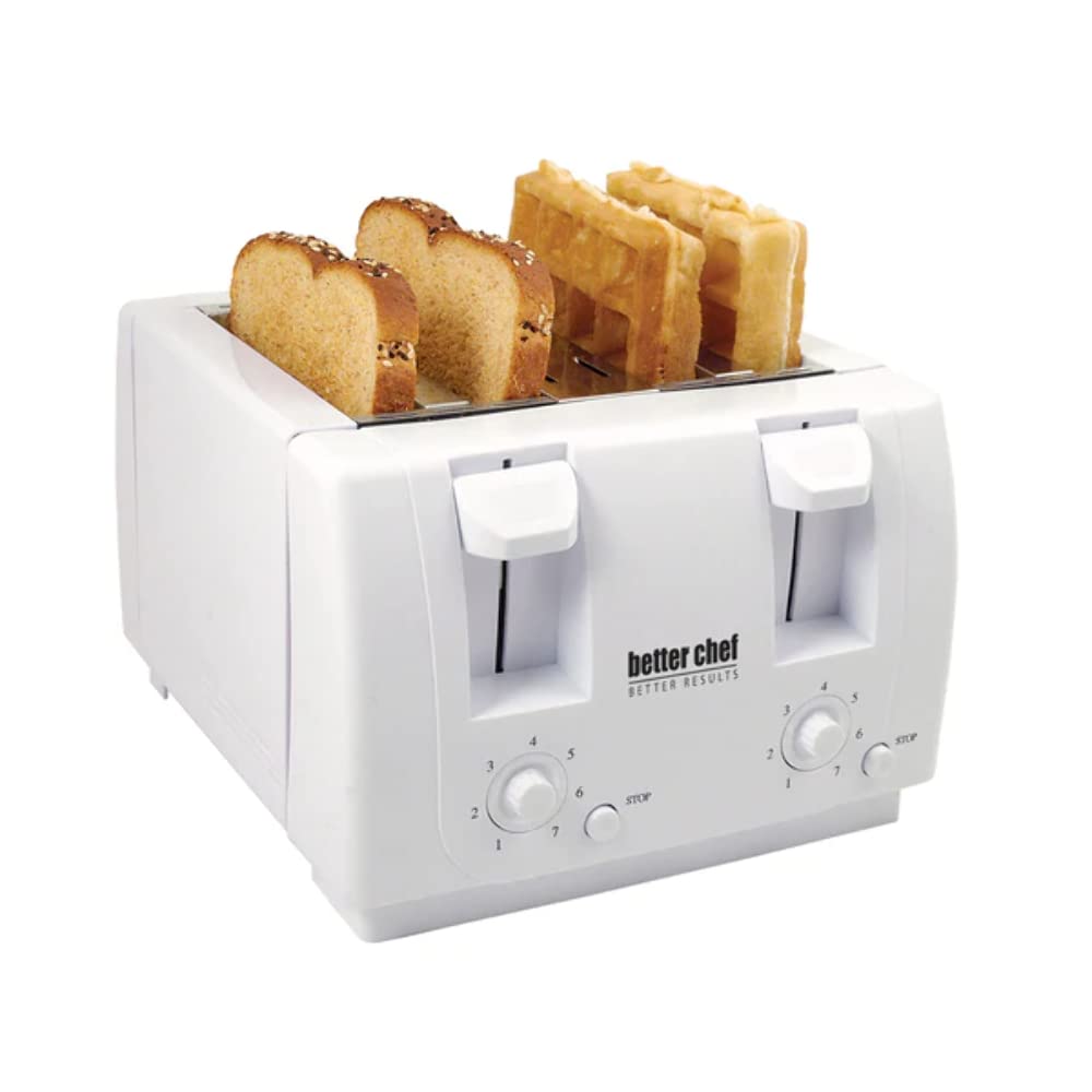 Better Chef 4 Slice Dual-Control Toaster in White,IM-241W