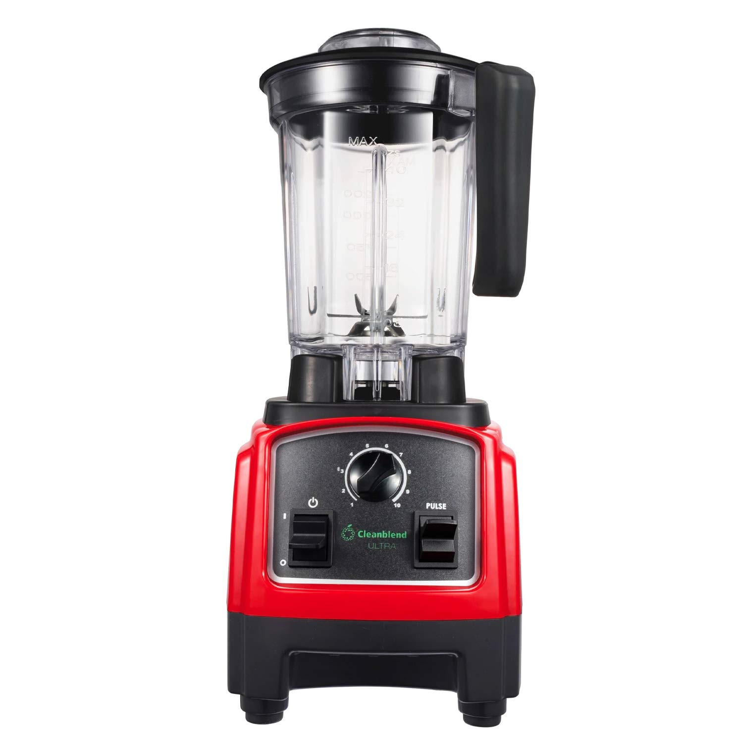 Cleanblend Ultra Blender, Low Profile Blender for Shakes and Smoothies - 40oz Compact Countertop Smoothie Blender/Maker - 8-Blade Stainless Steel, 1,000 Watt Motor, BPA-Free Tamper Wand Included (Red)