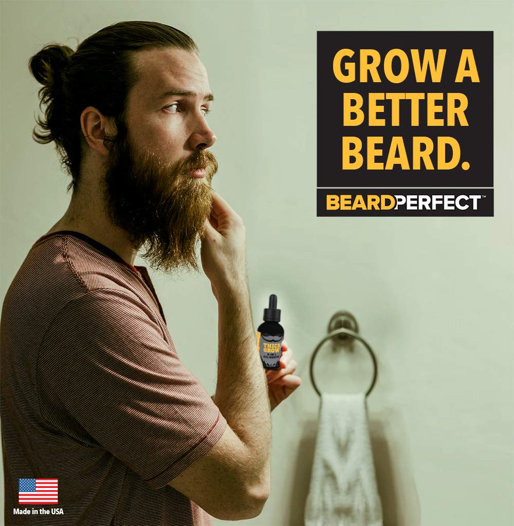 BEARDPERFECT THICKGROW BEARD OIL - Grow a Better Beard With Simple, Vital Growth Nutrients