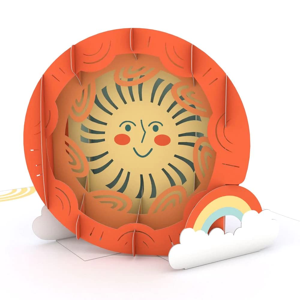 Lovepop Sending Sunshine Your Way Paperpop® Card – Greeting Card – Handcrafted 3D Pop-Up Greeting Card – Birthday Card, 4.5 x 5.9”