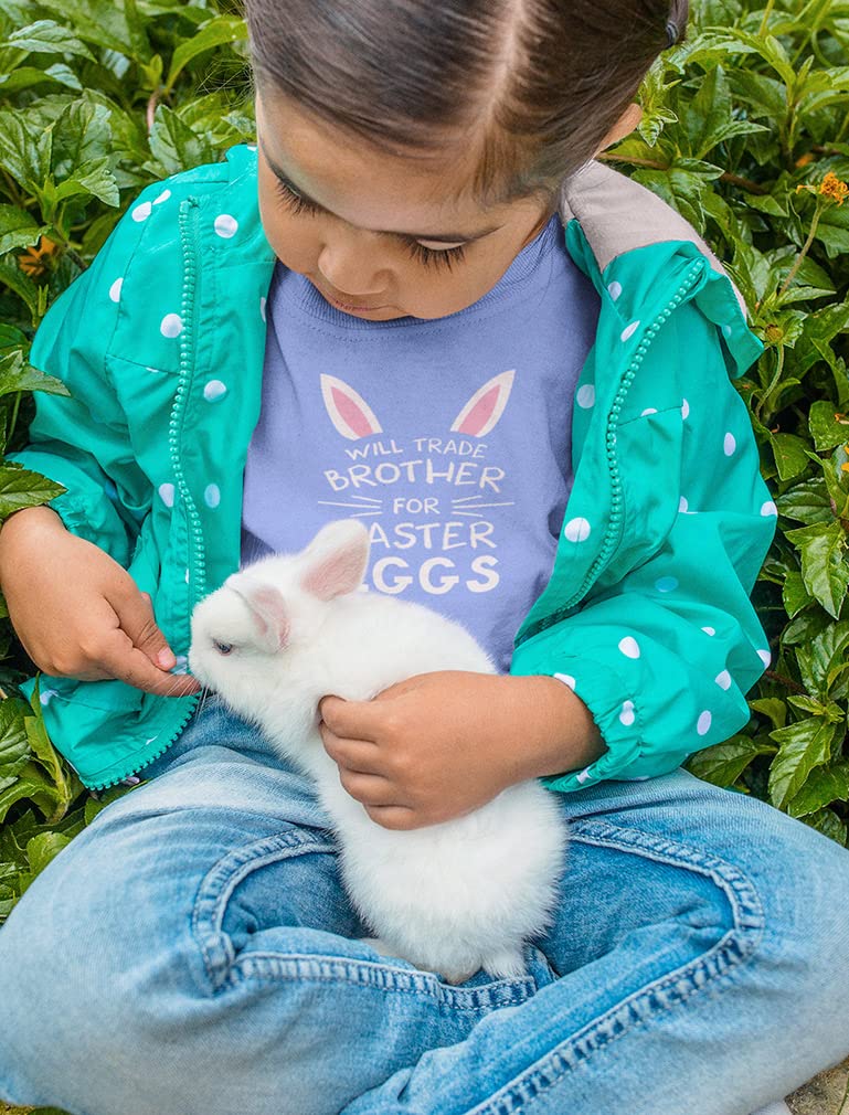 Will Trade Brother for Easter Eggs Funny Siblings Kids Easter's T-Shirt 6 Months California Blue